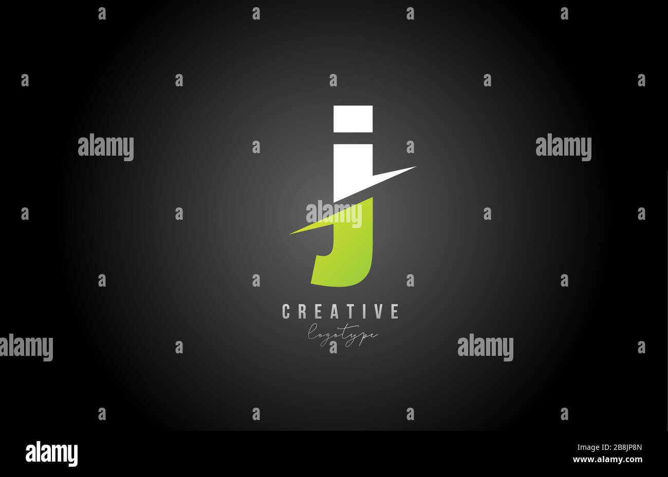 white and green J letter logo alphabet icon design for business and ...