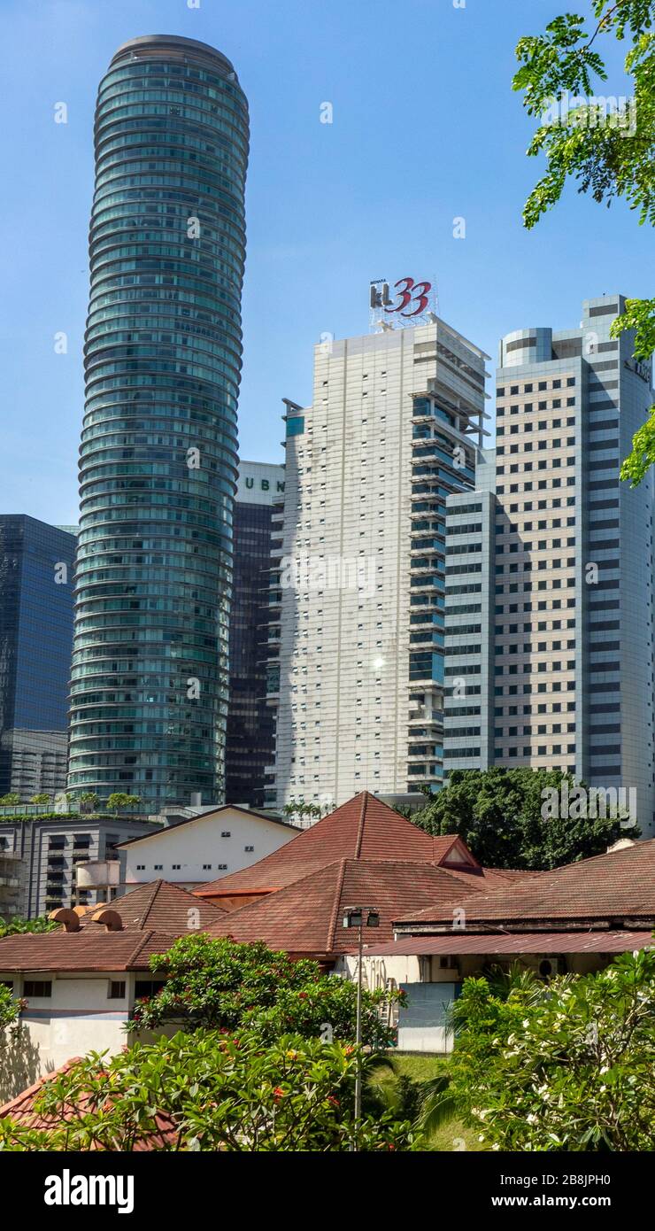 Office skyscrapers and luxury residential towers in downtown Kuala ...