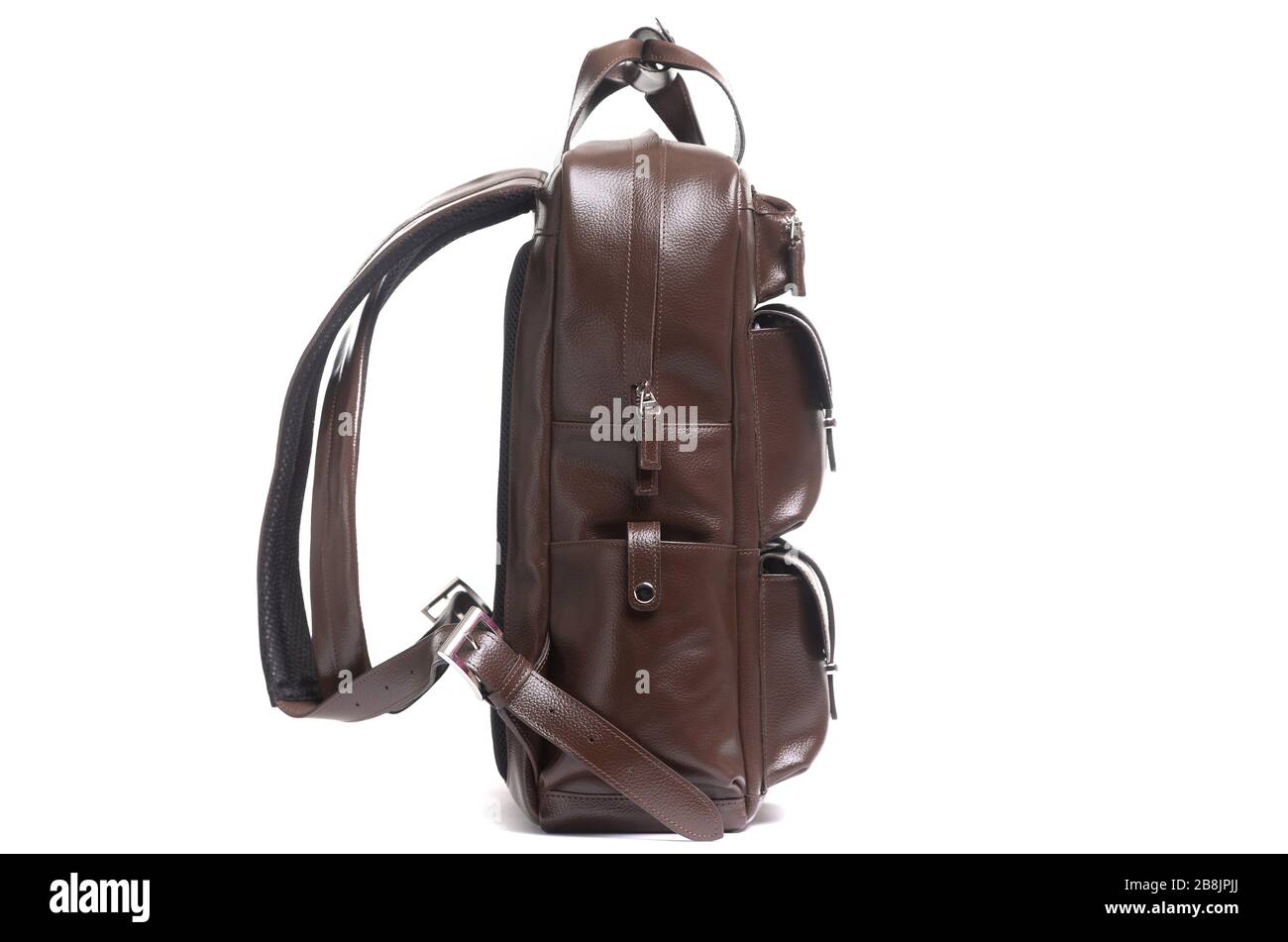 stylish expensive leather briefcase on a white background Stock Photo ...