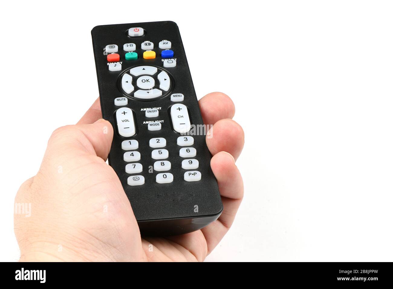 Tv remote control on white background. High resolution photo. Full ...