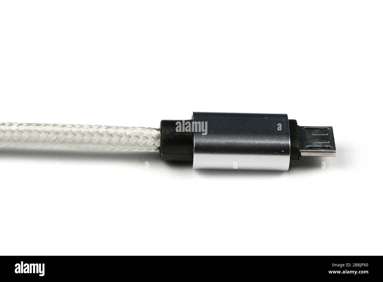 Closeup USB cable isolated on white. High resolution photo. Full depth ...