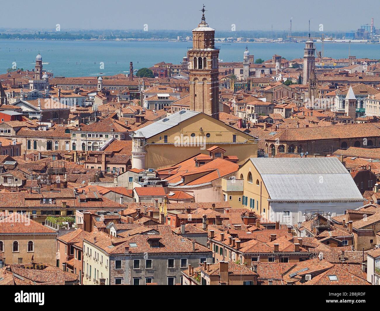 Looking over the red roofs of Venice from the Campanile in direction ...