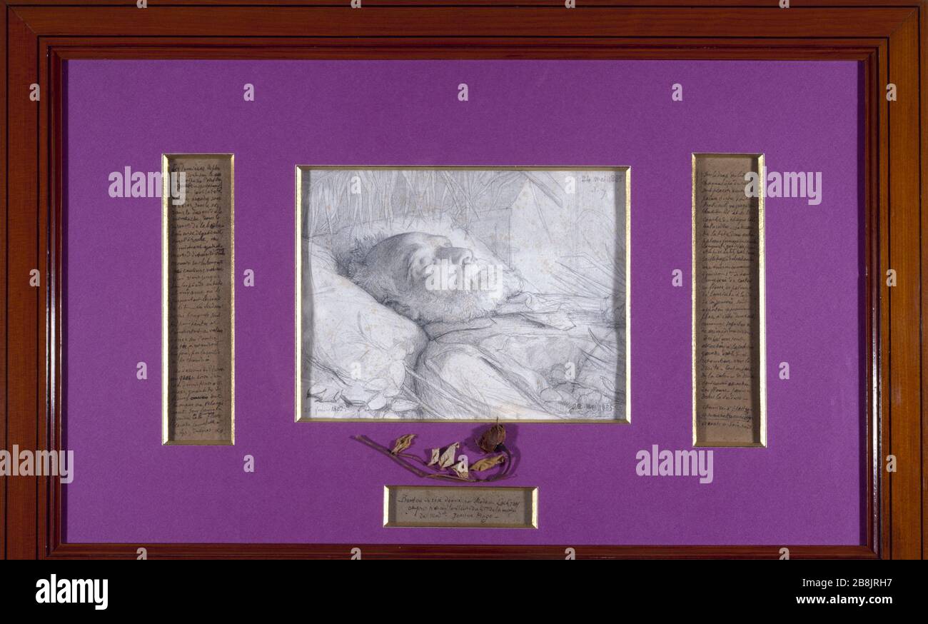 VICTOR HUGO IN HER BED DEATH Victor Hugo sur son lit de mort (joint au ...