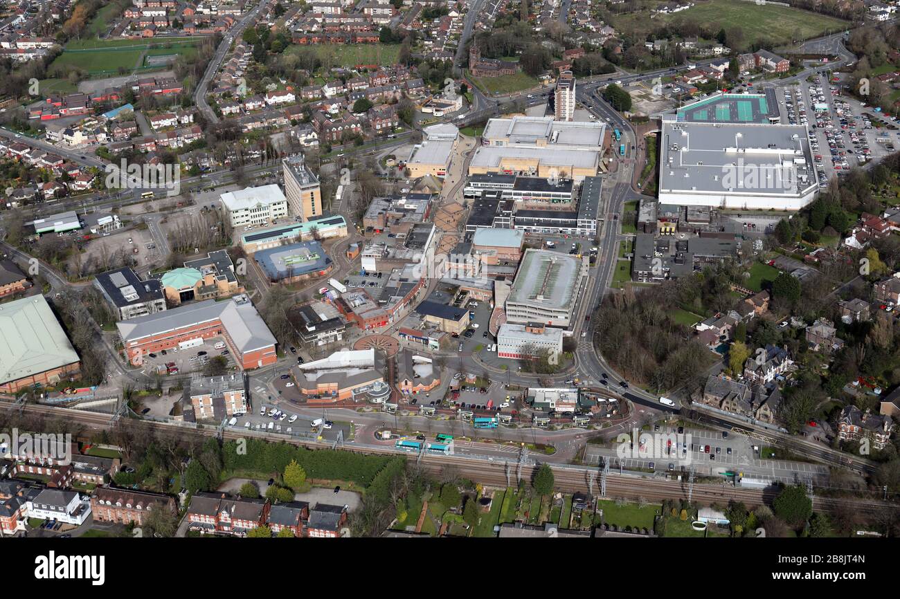 aerial view of Huyton town centre Stock Photo - Alamy