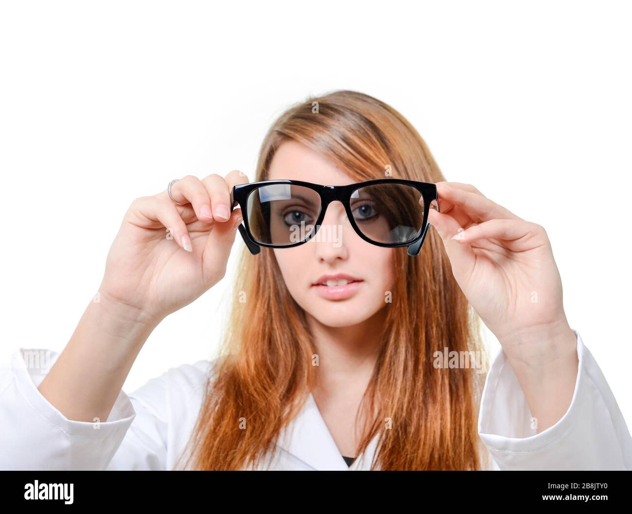 Pretty doctor with glasses Stock Photo - Alamy