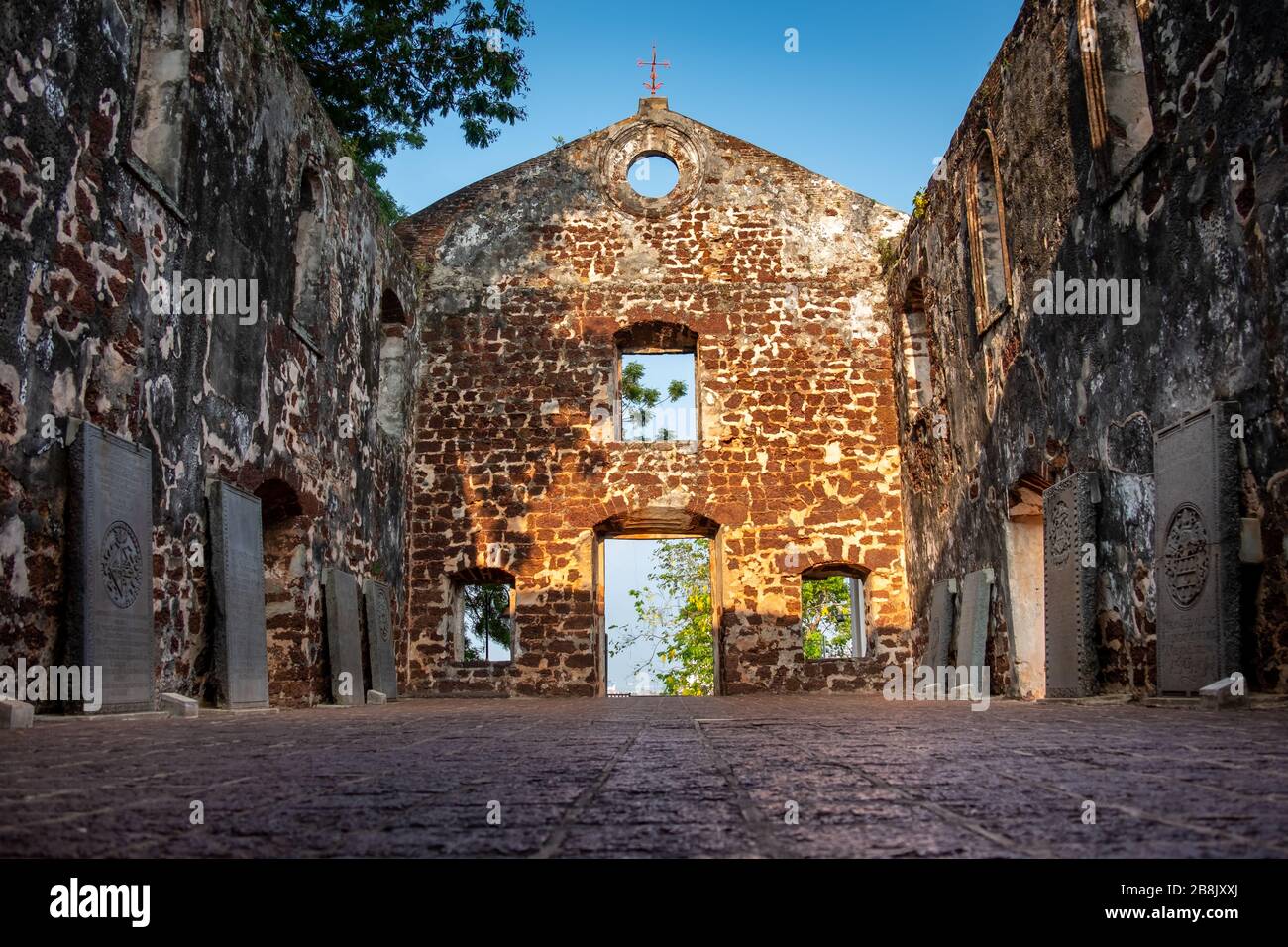 Malacca, Malaysia- St Pauls Church, a historic church with tombstones ...