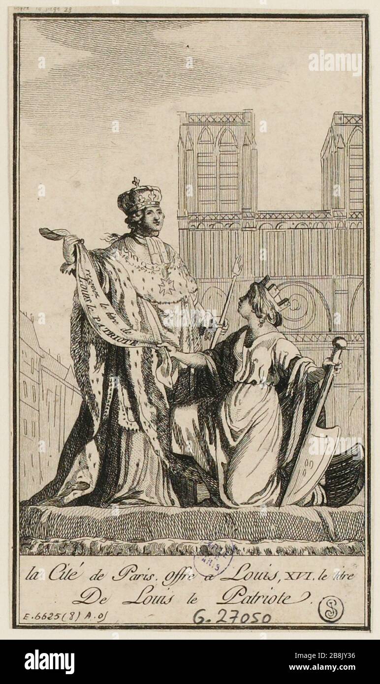 The City of Paris, offers to Louis XVI, the title of Louis the Patriot ...