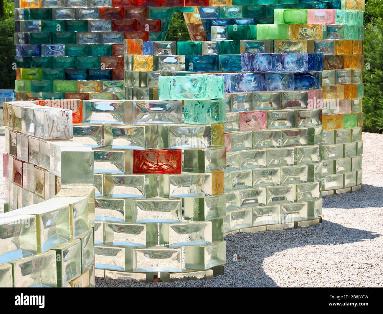 Colorful glass blocks in Venice at San Giorgio Maggiore Stock Photo - Alamy