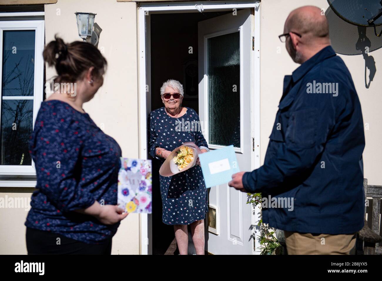 RETRANSMITTED ADDING LOCATION Olive Trotman, 76, is visited on Mother's ...