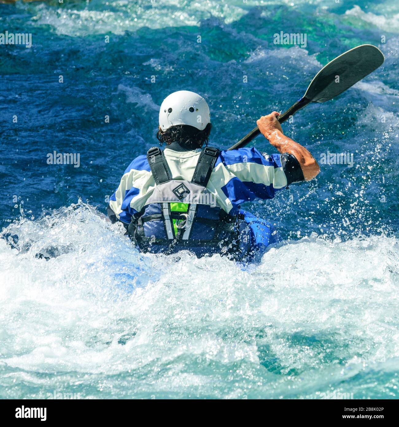 Kayaking on a wild alpine river in Slovenia Stock Photo - Alamy
