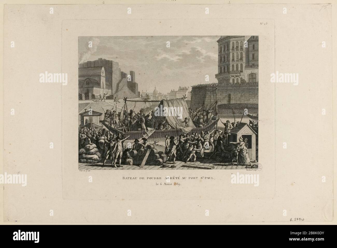 Boat stopped powder and docked at Port St. Paul, August 6, 1789 ...