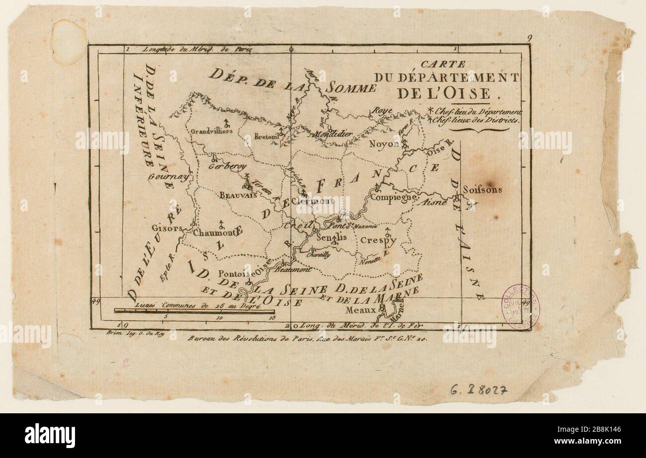 Map / department / Oise. (IT Stock Photo - Alamy