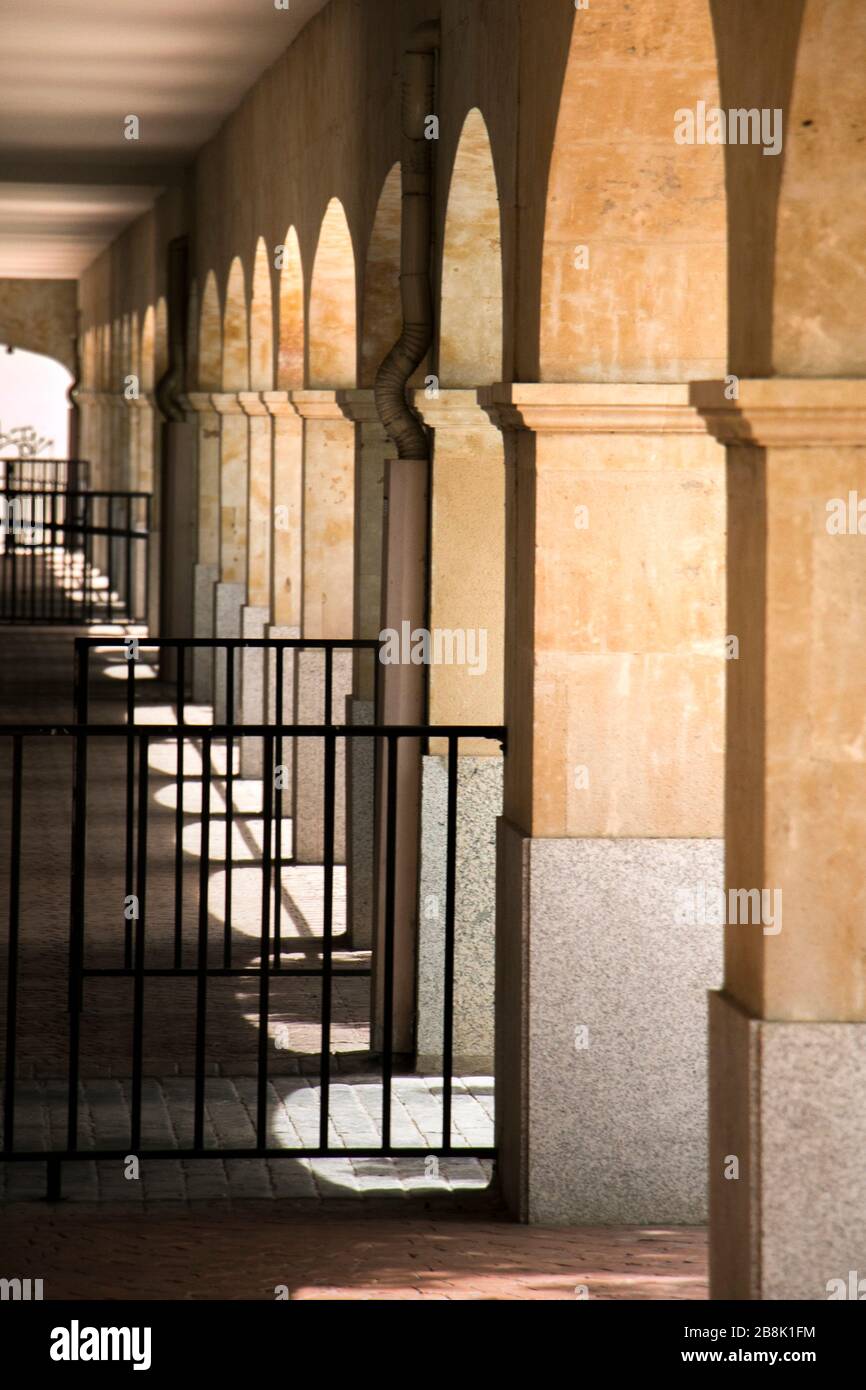 European arch arquitecture details with lights and shadows Stock Photo ...