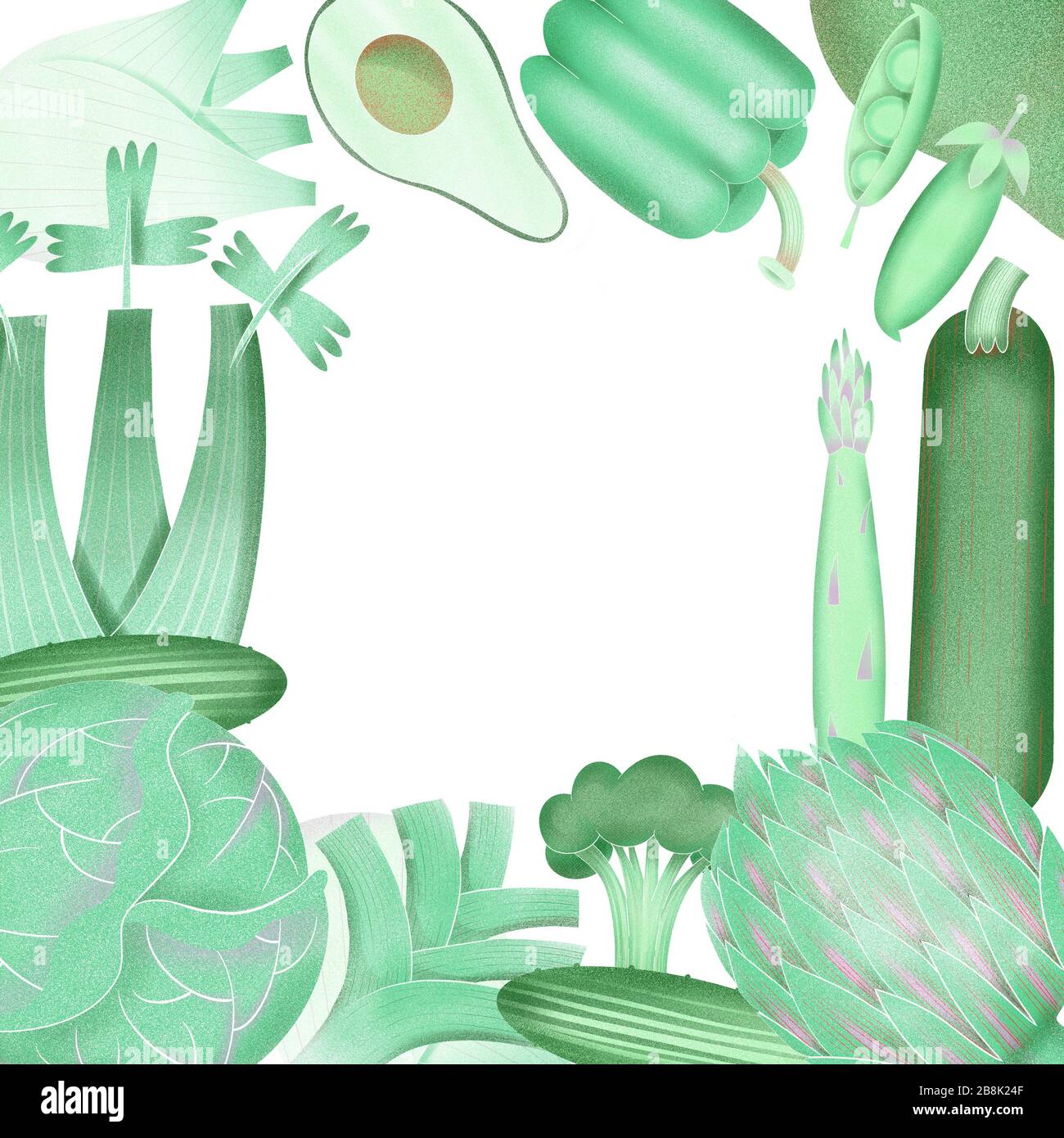 Hand drawn color vagetable design template. Organic fresh vegetable ...