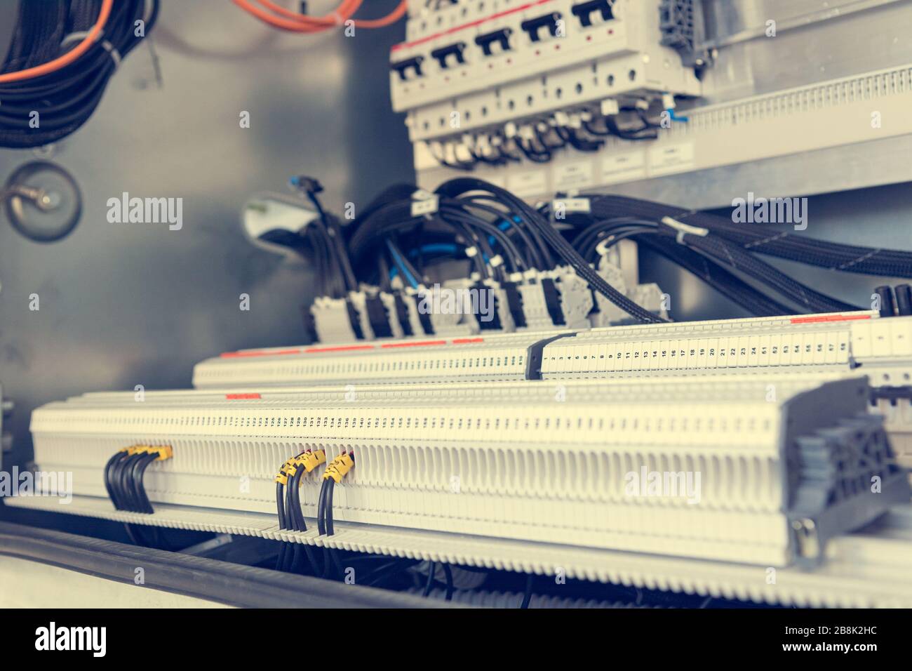 Detail of electric cubicle with connector strips Stock Photo - Alamy