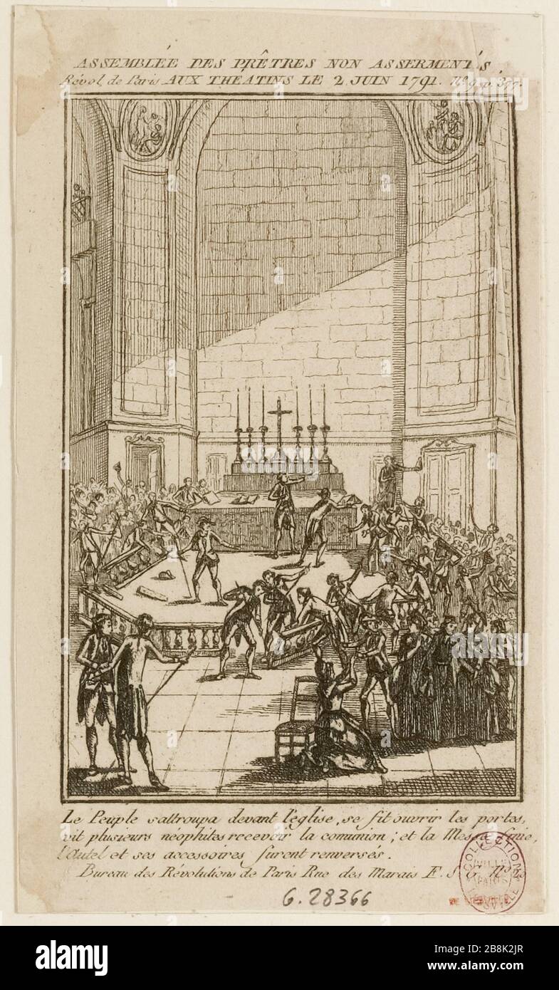 Assembly priests unsworn / Theatines to June 2, 1791. / Revol. of Paris ...