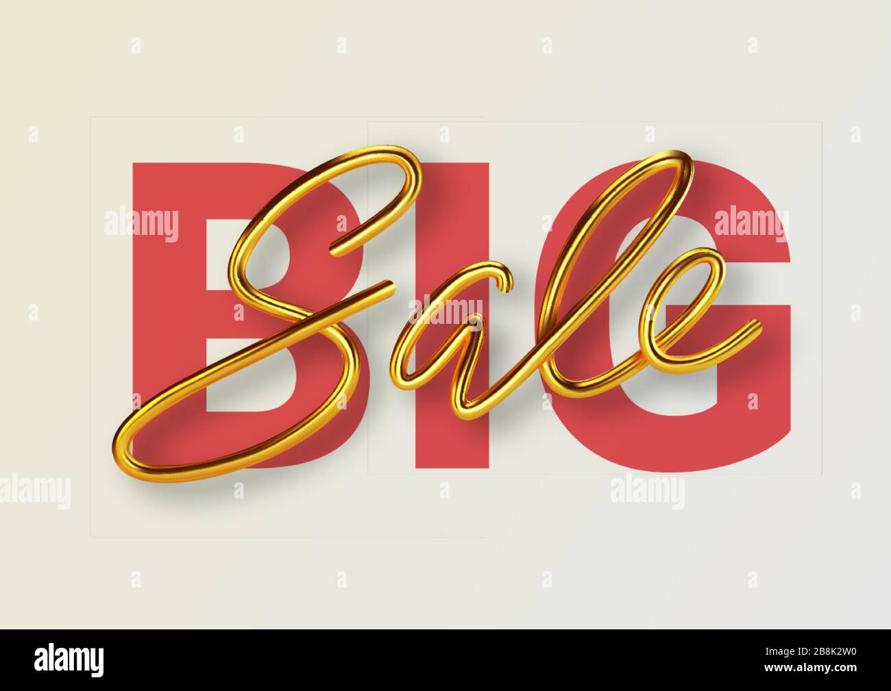 3D Realistic golden inscription shop. Golden metallic lettering for ...