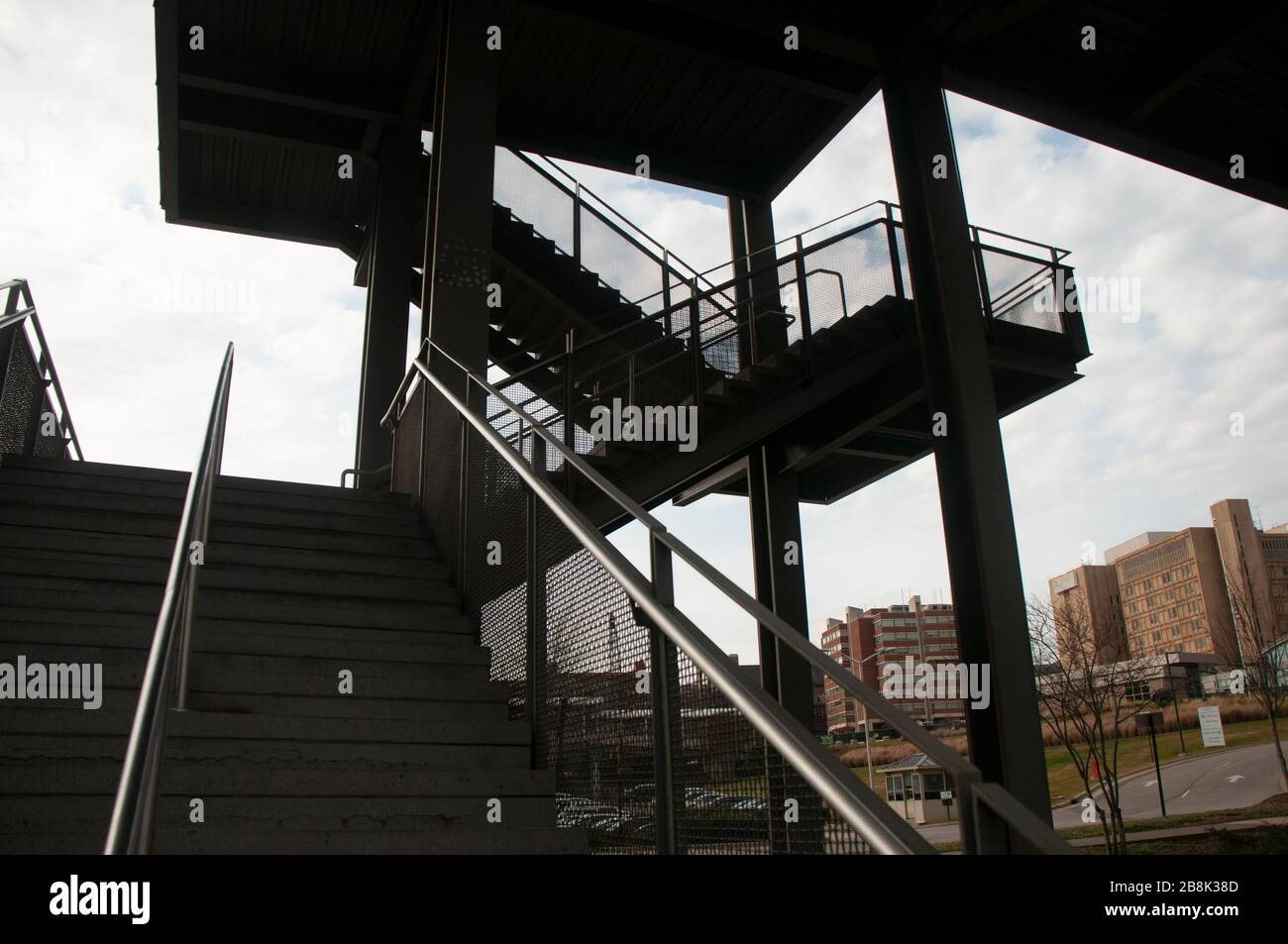 Angular Staircase Silhouette Stock Photo - Alamy