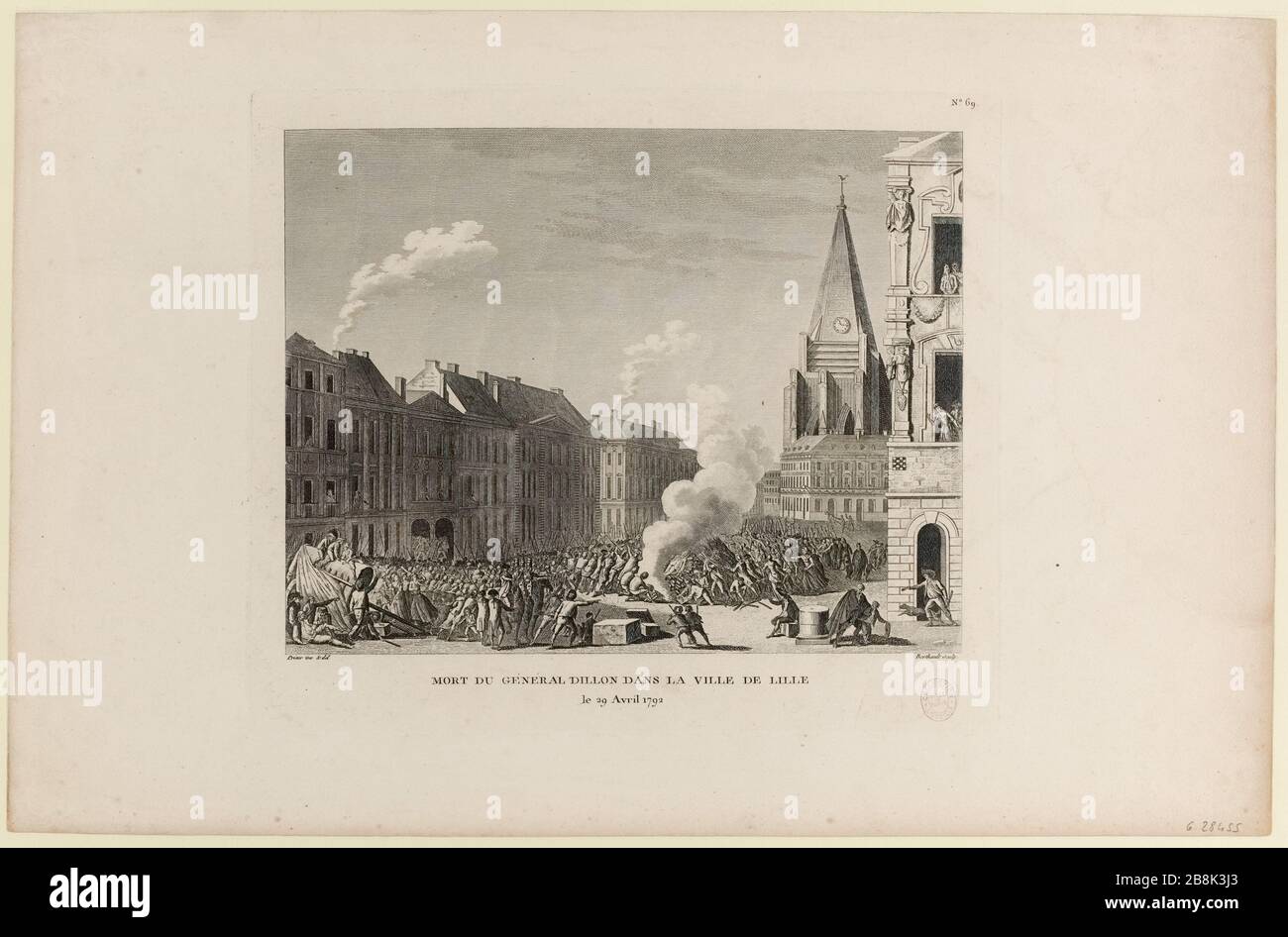 French Revolution: The corpse of General Dillon (1745-1792) burned in ...