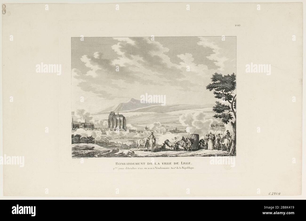 Bombardment of Lille (Nord) by the howitzers of the Duke of Saxony ...