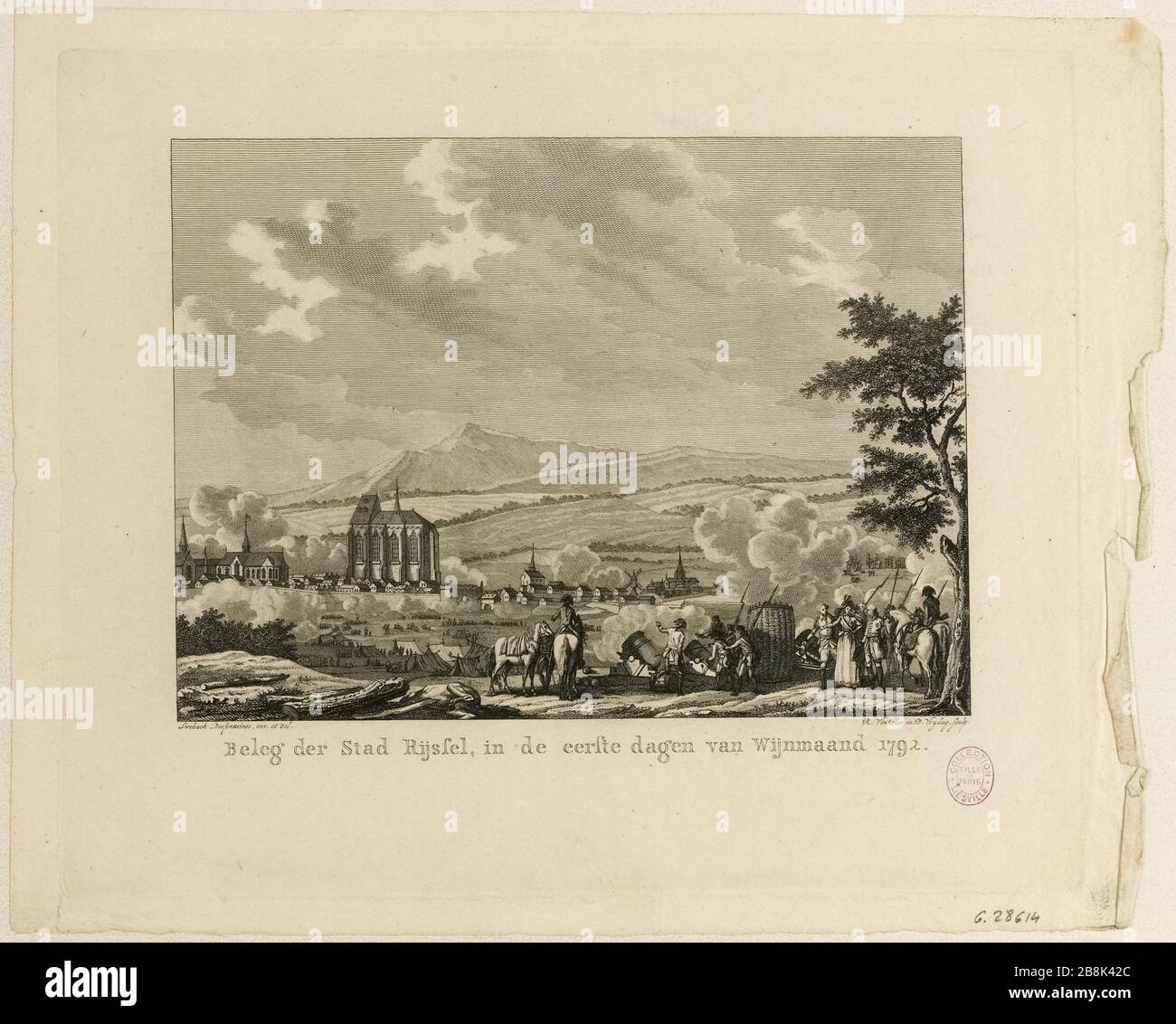 Shelling of Lille (Nord) by the howitzers of the Duke of Saxony-Teschen ...