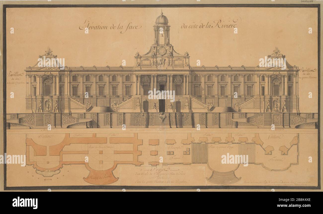 PROJECT OF CITY HALL: RISE OF THE FRONT SIDE OF THE RIVER Coustillier ...