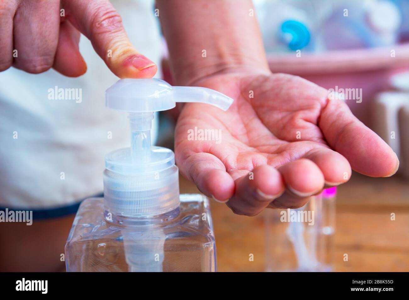 Hand washing with alcohol gel to eliminate bacteria and viruses, Hand ...