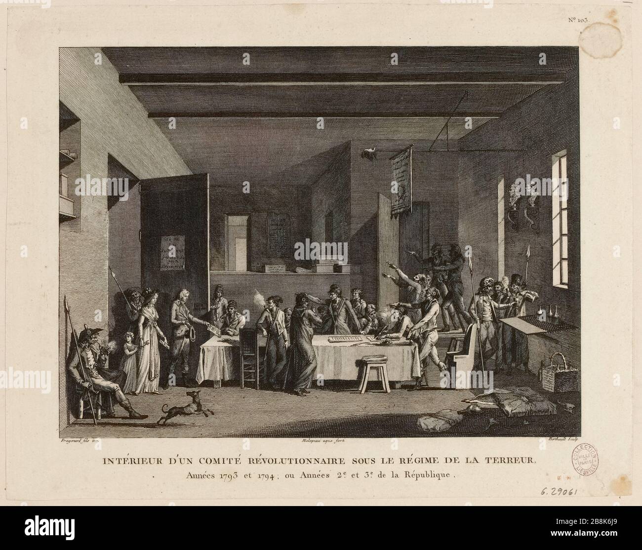 Interior of a revolutionary committee in Paris (1793-1794). 103rd board ...