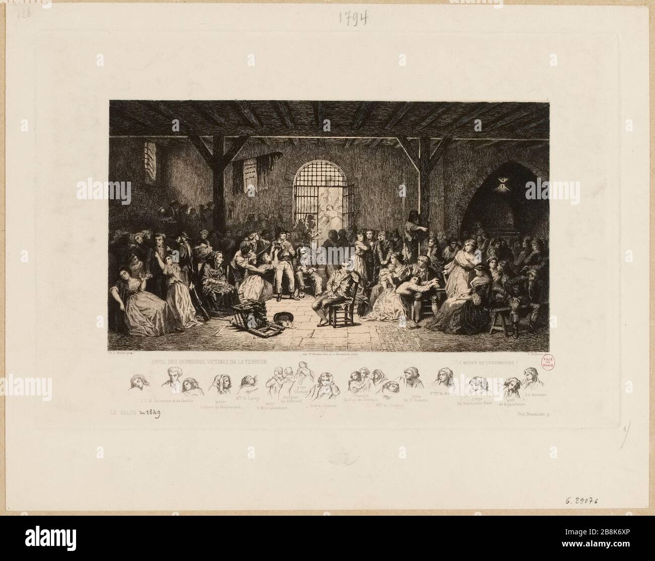 French Revolution. Allegory of the nineteenth century. Portraits of the ...