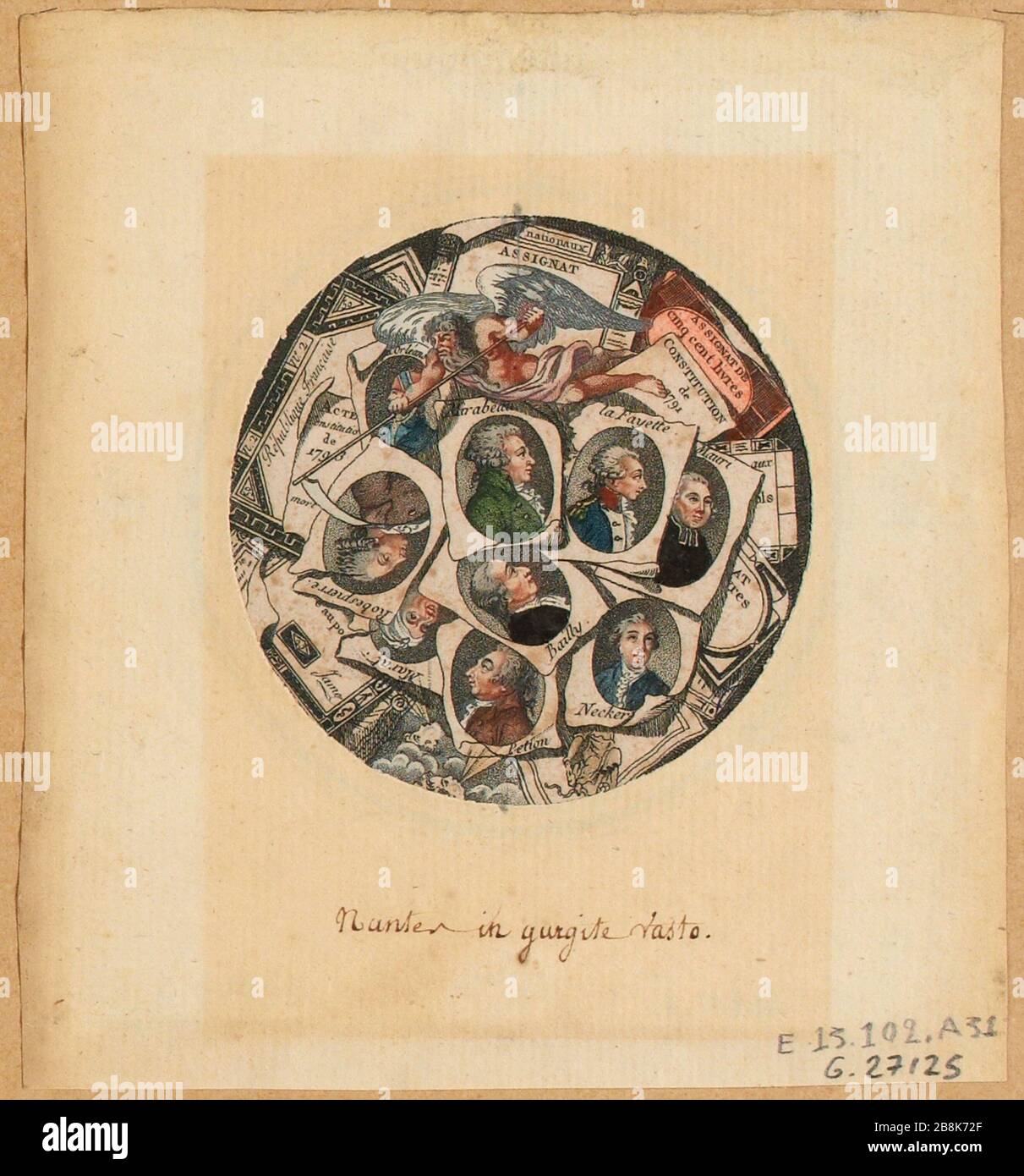 Nine portraits of the main characters of the French Revolution ...