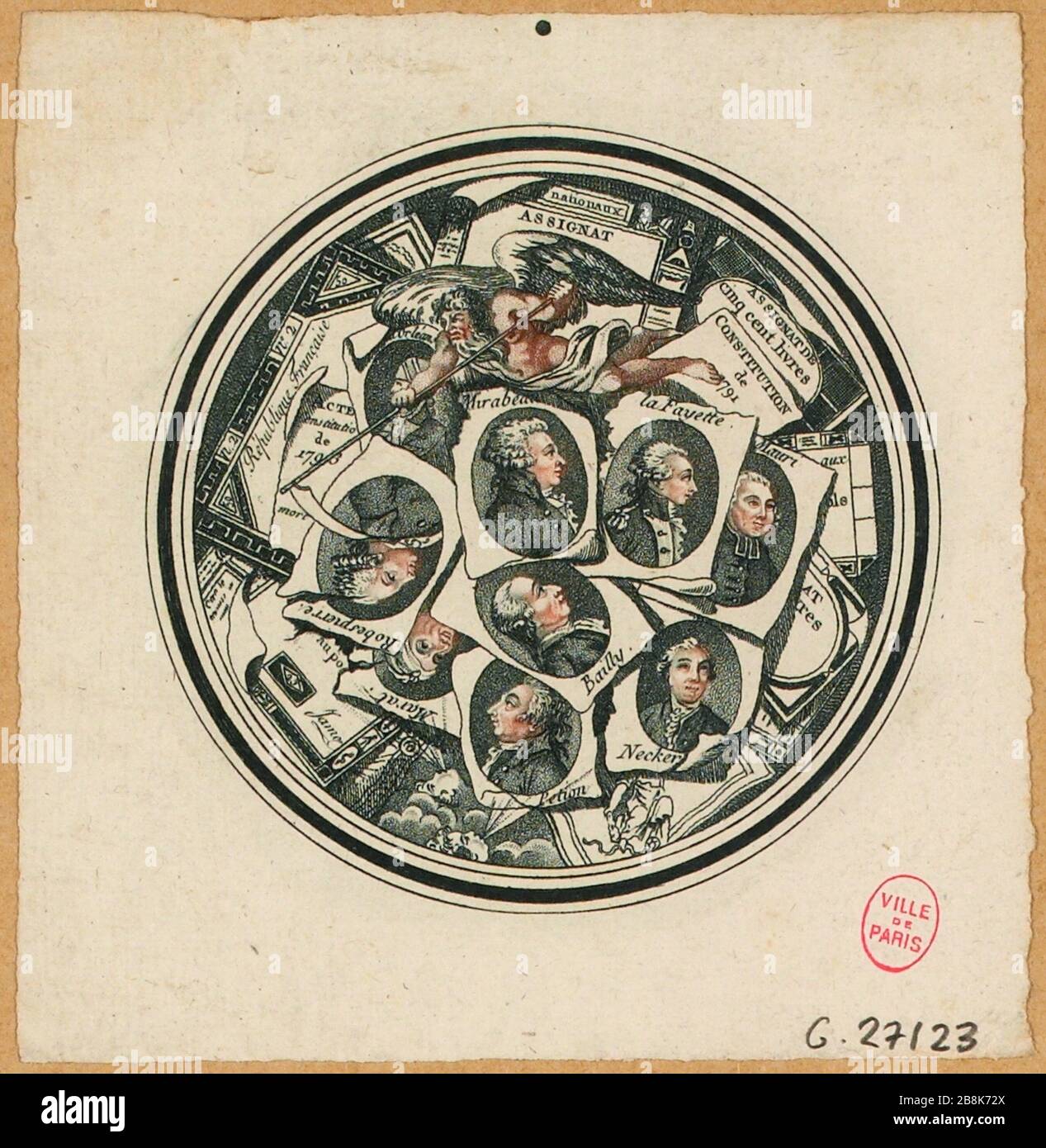 Nine portraits of the main characters of the French Revolution ...