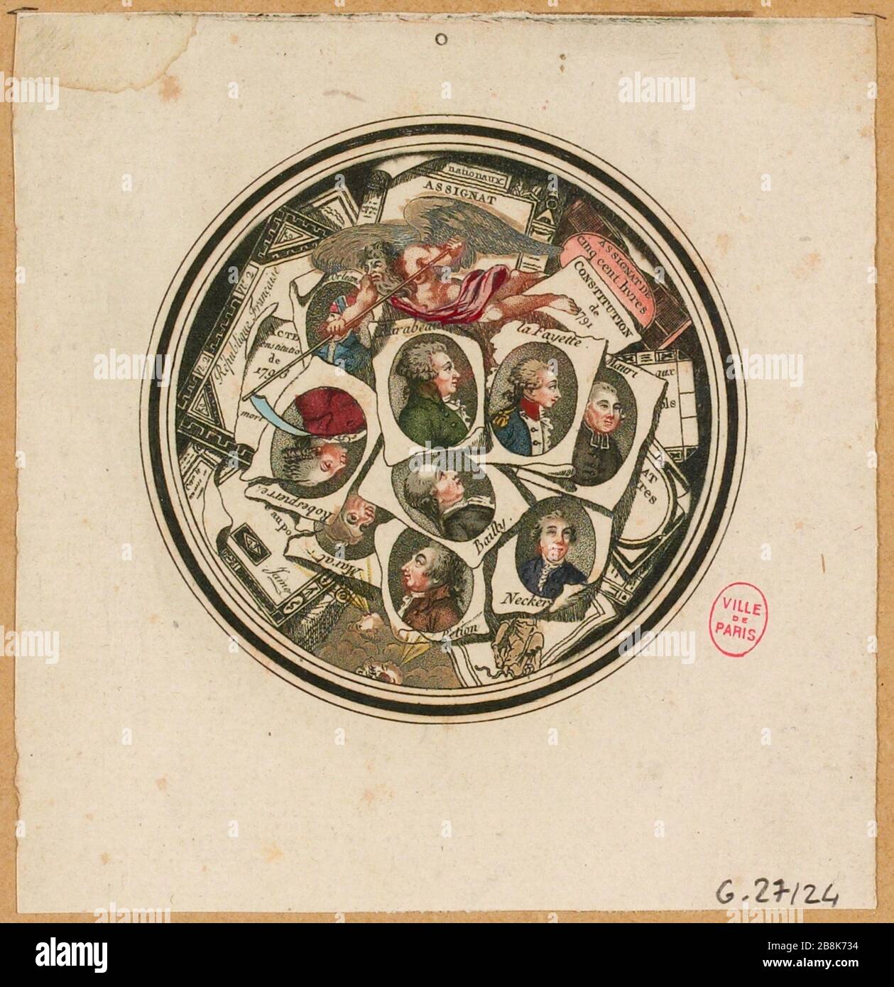 Nine portraits of the main characters of the French Revolution ...
