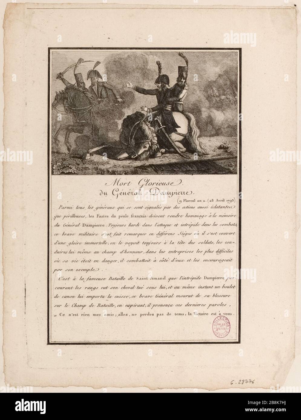 French Revolution: General Dampierre wounded at the battle of May 8 ...