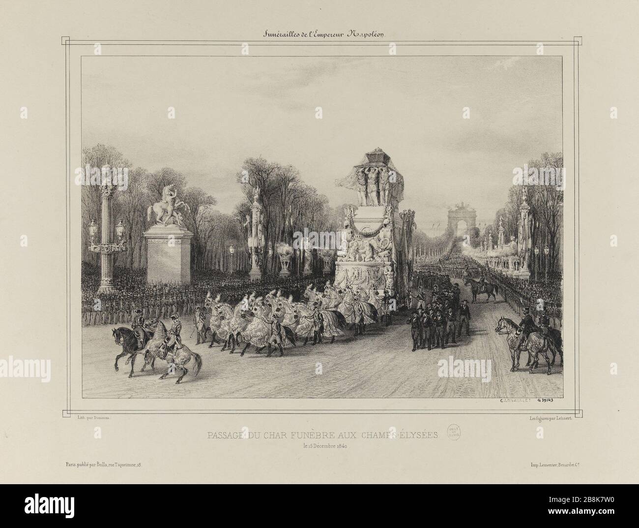 Funeral of the Emperor Napoleon; Passage of the funeral car to the ...