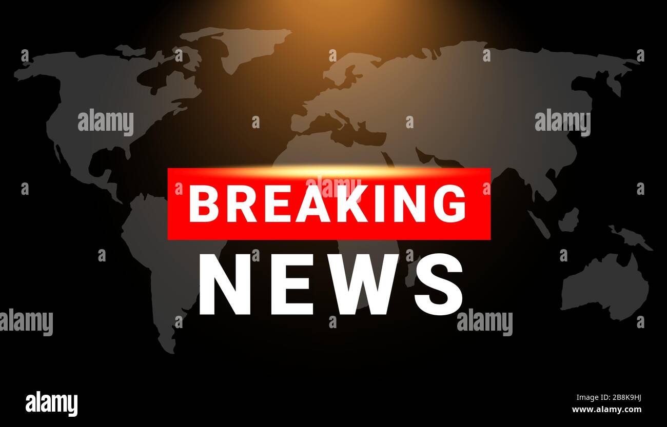 Breaking news broadcast background with world map. News broadcast and ...
