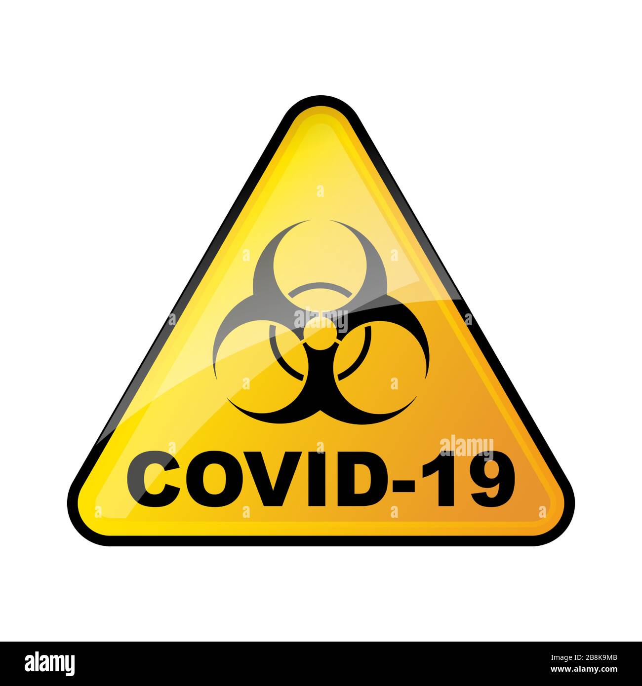 Triangular biohazard sign isolated. Biohazard coronavirus sign. No ...