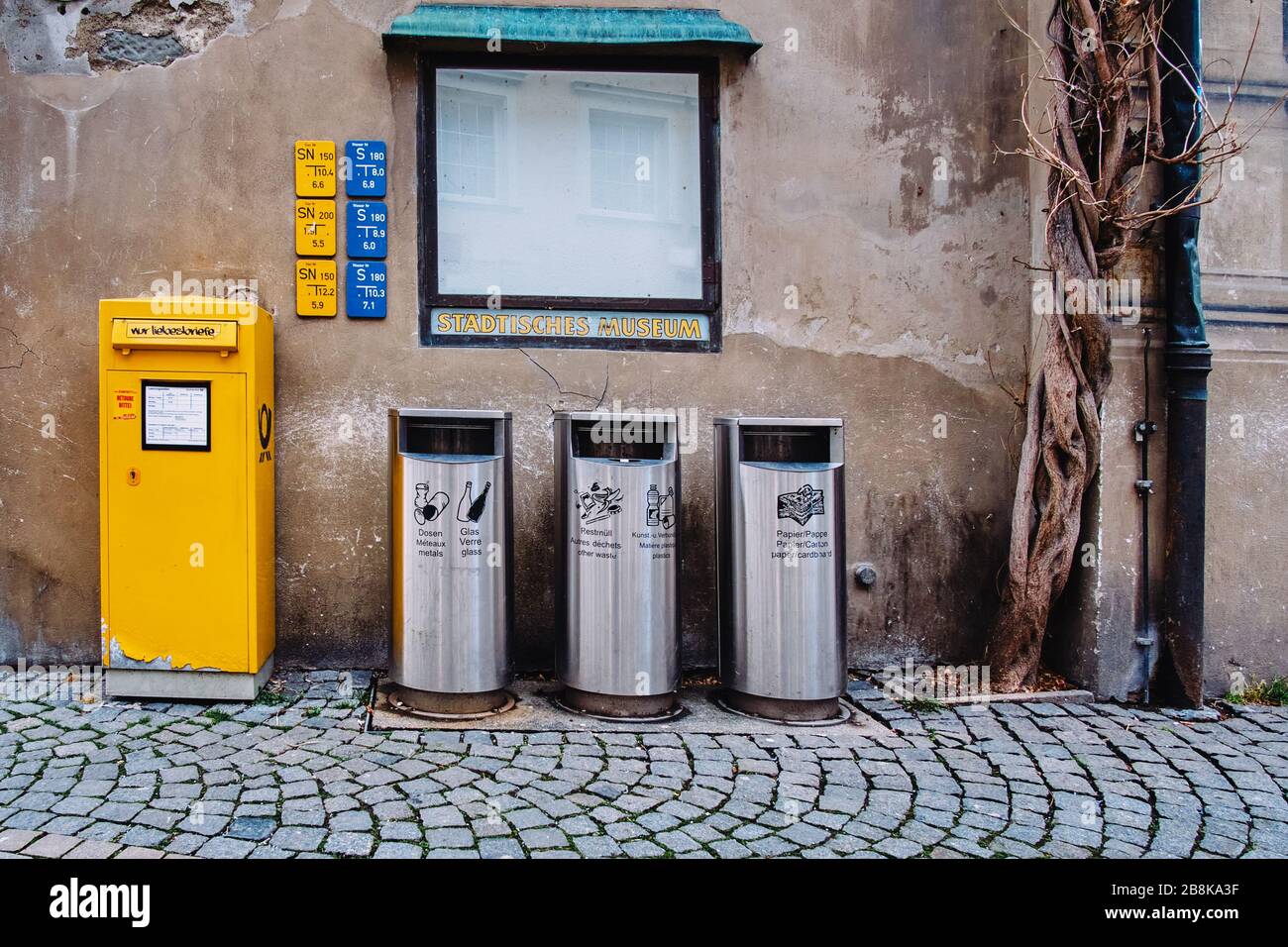 3 recycling bins hi-res stock photography and images - Alamy