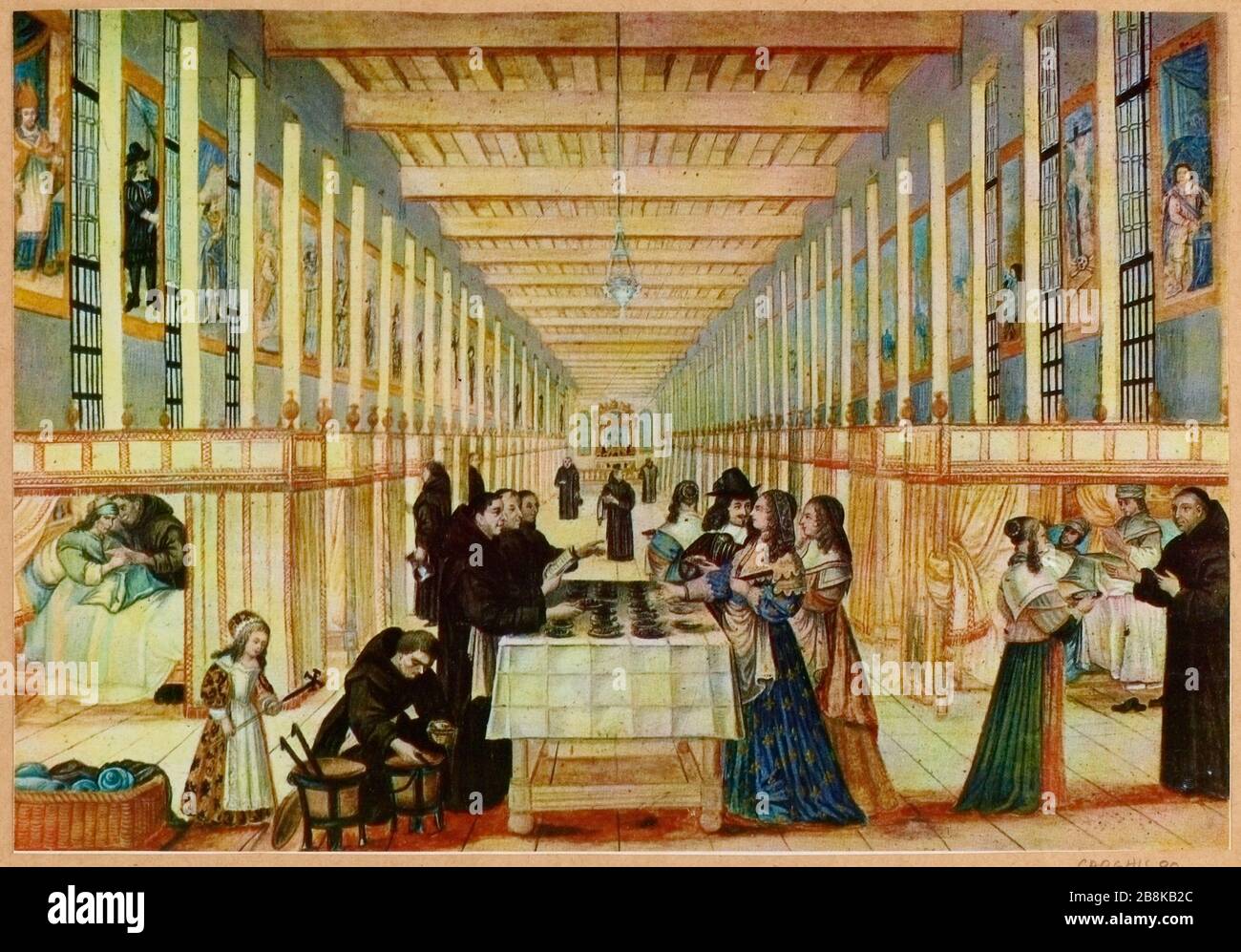 Reproduction of a painting: Visit of Anne of Austria and the dolphin to ...