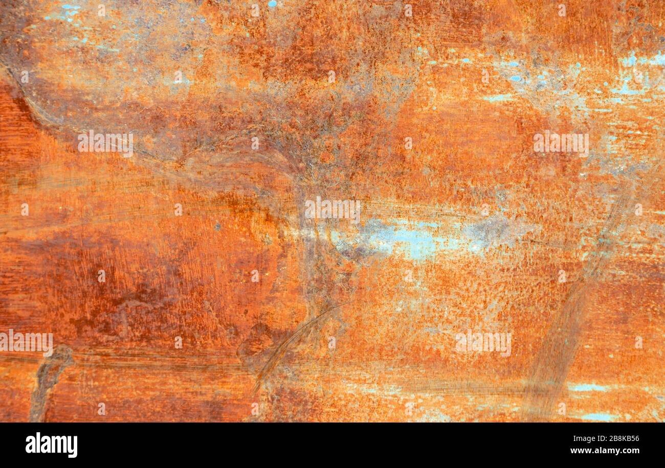 Textured red rust wall background, aged vintage surface, horizontal ...