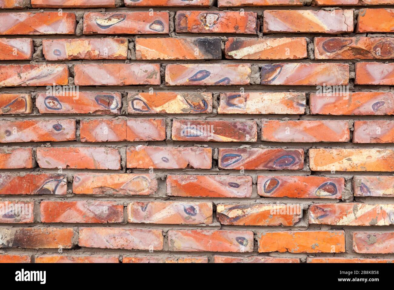 Textured red bricks wall background, aged vintage surface Stock Photo ...