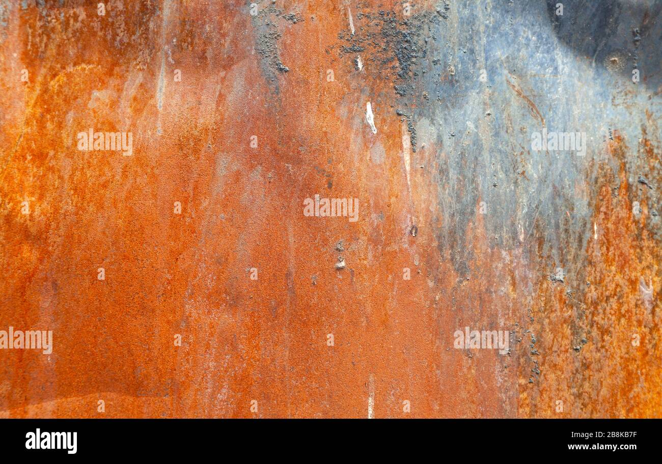 Textured red rust wall background, aged vintage surface, horizontal ...