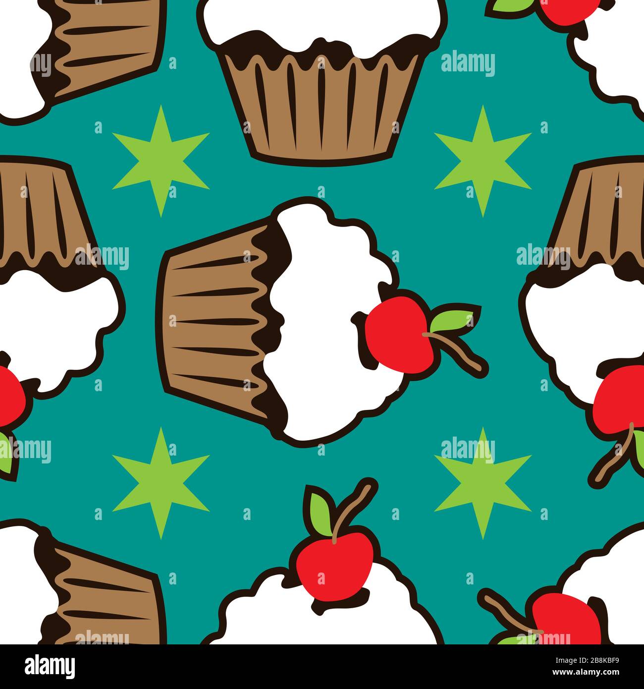 Cake pattern vector seamless Cut Out Stock Images & Pictures - Alamy
