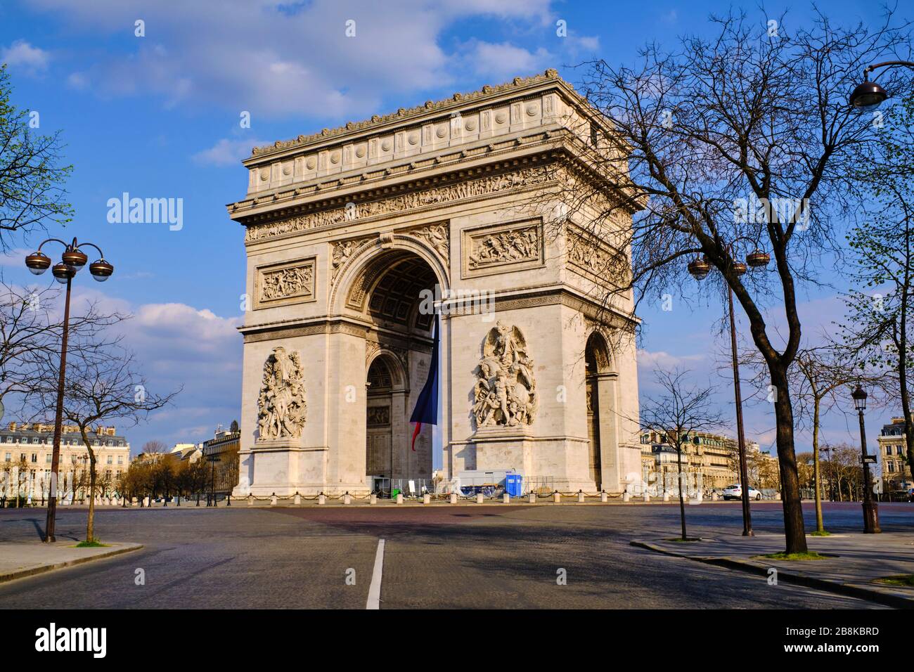 France, Paris, the Arc de Triomphe and the Place Charles de Gaulle ...