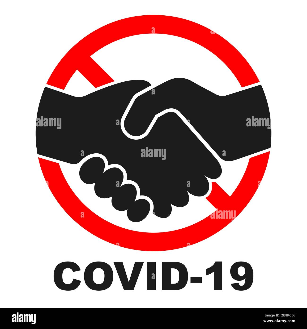 Stop Handshake. Stop coronavirus sign isolated. Handshake forbidden ...