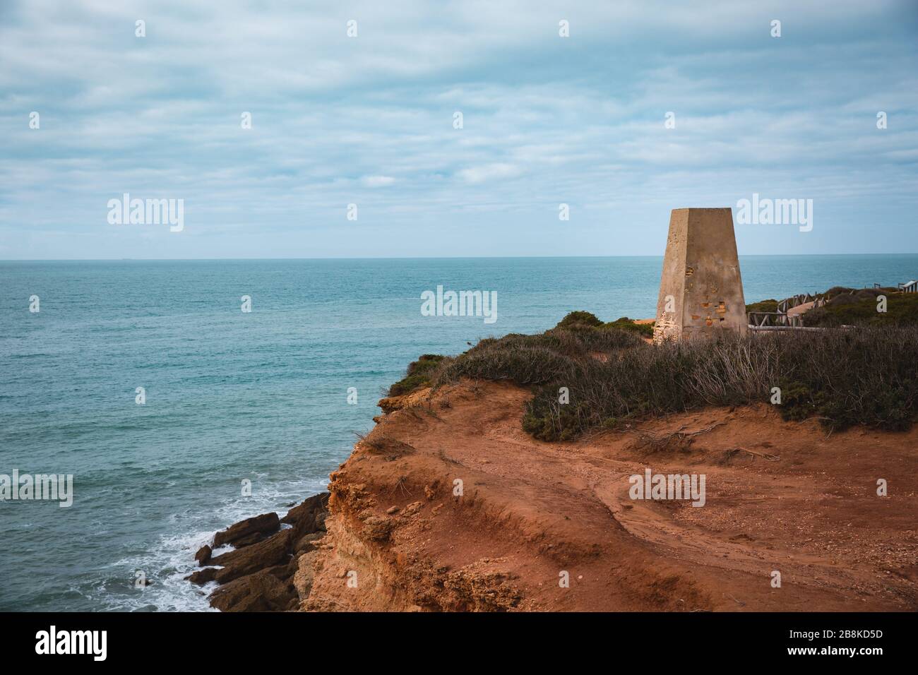 Brick Tower Construction at Cala de Roche, Conil, Spain, on top of a ...