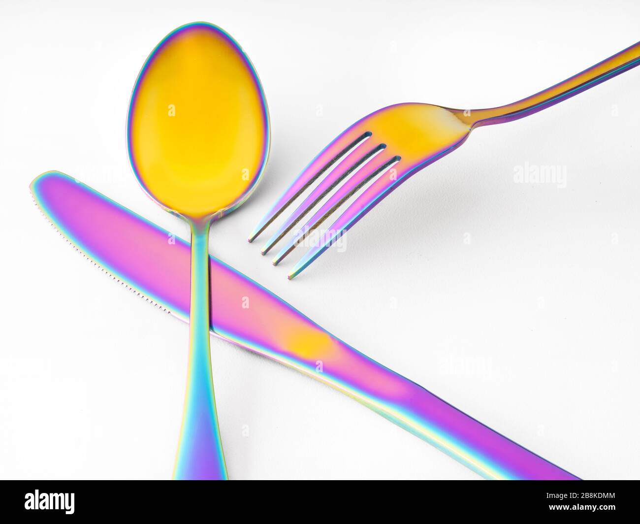 Colorful Fork Knife Spoon Cutlery Stock Photo - Alamy