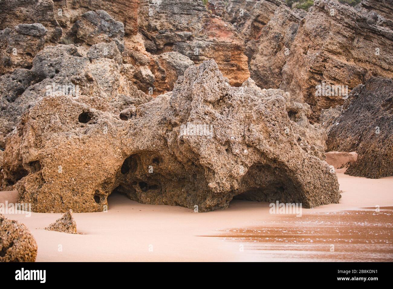 Offshore Rocks on the beach of Cala de Roche, Conil, Spain Stock Photo ...