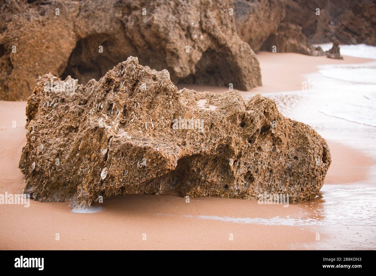 Offshore Rocks on the beach of Cala de Roche, Conil, Spain Stock Photo ...