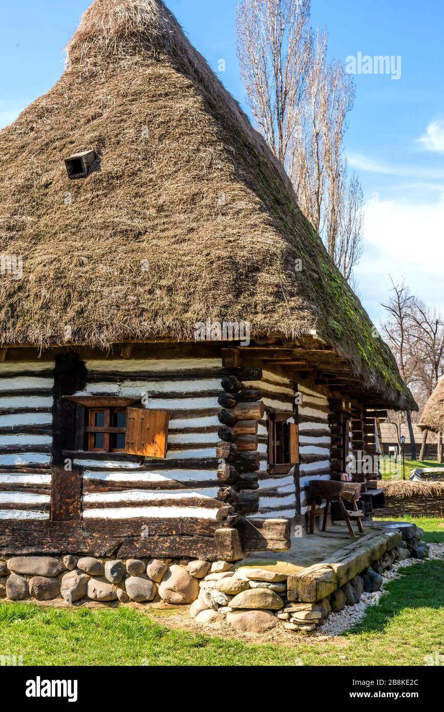 Traditional rural house from Transylvania, Romania - copy space Stock ...