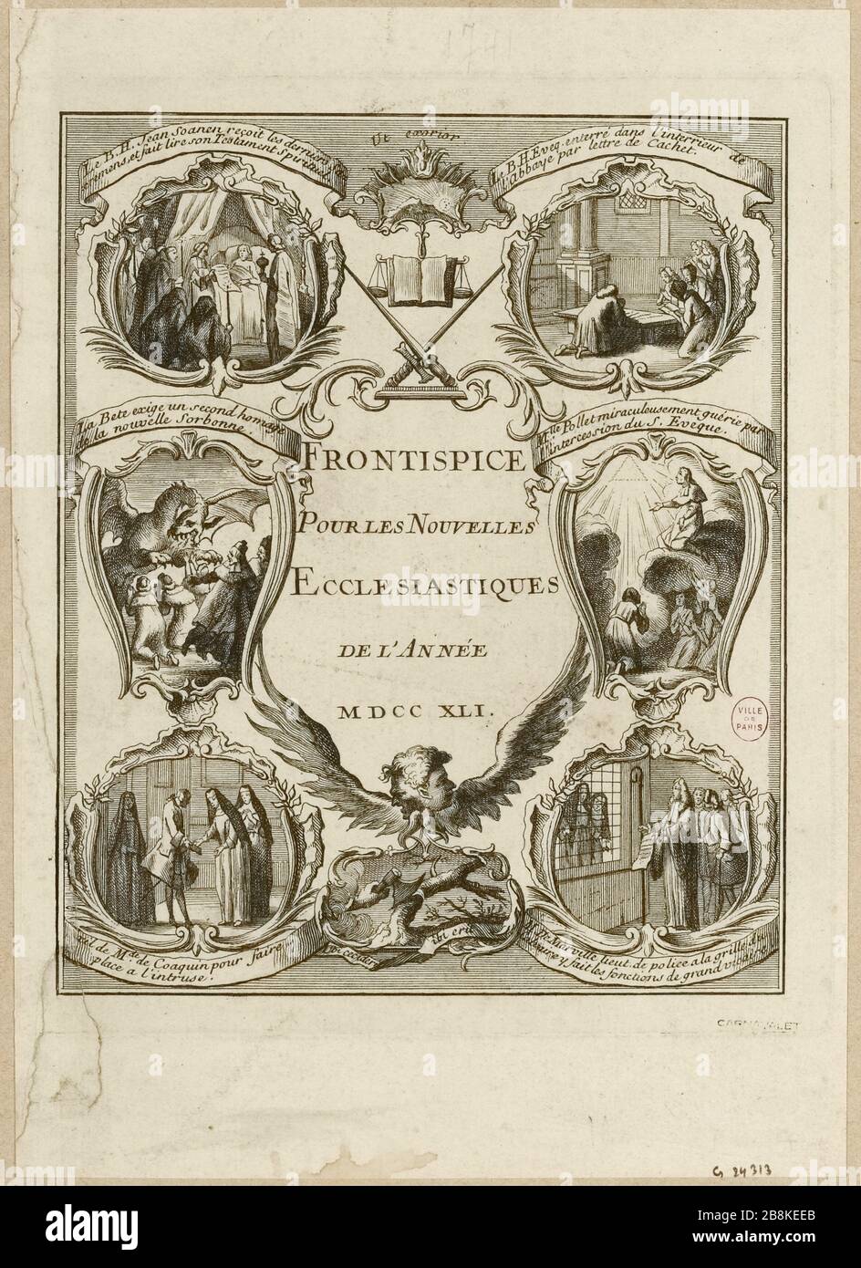 Frontispiece / for new / clergy / year / 1741 (IT Stock Photo - Alamy